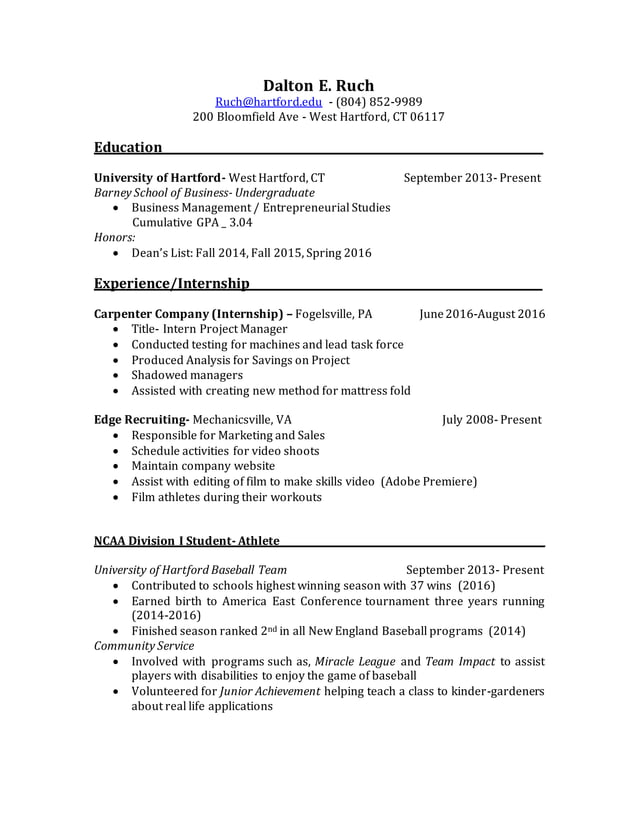 Dalton Ruch Resume | PDF