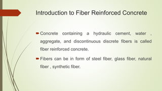 fiber reinforced concrete | PPTX