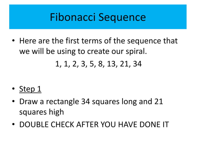6) fibonacci spiral | PPTX | Drawing and Sketching | Arts and Crafts