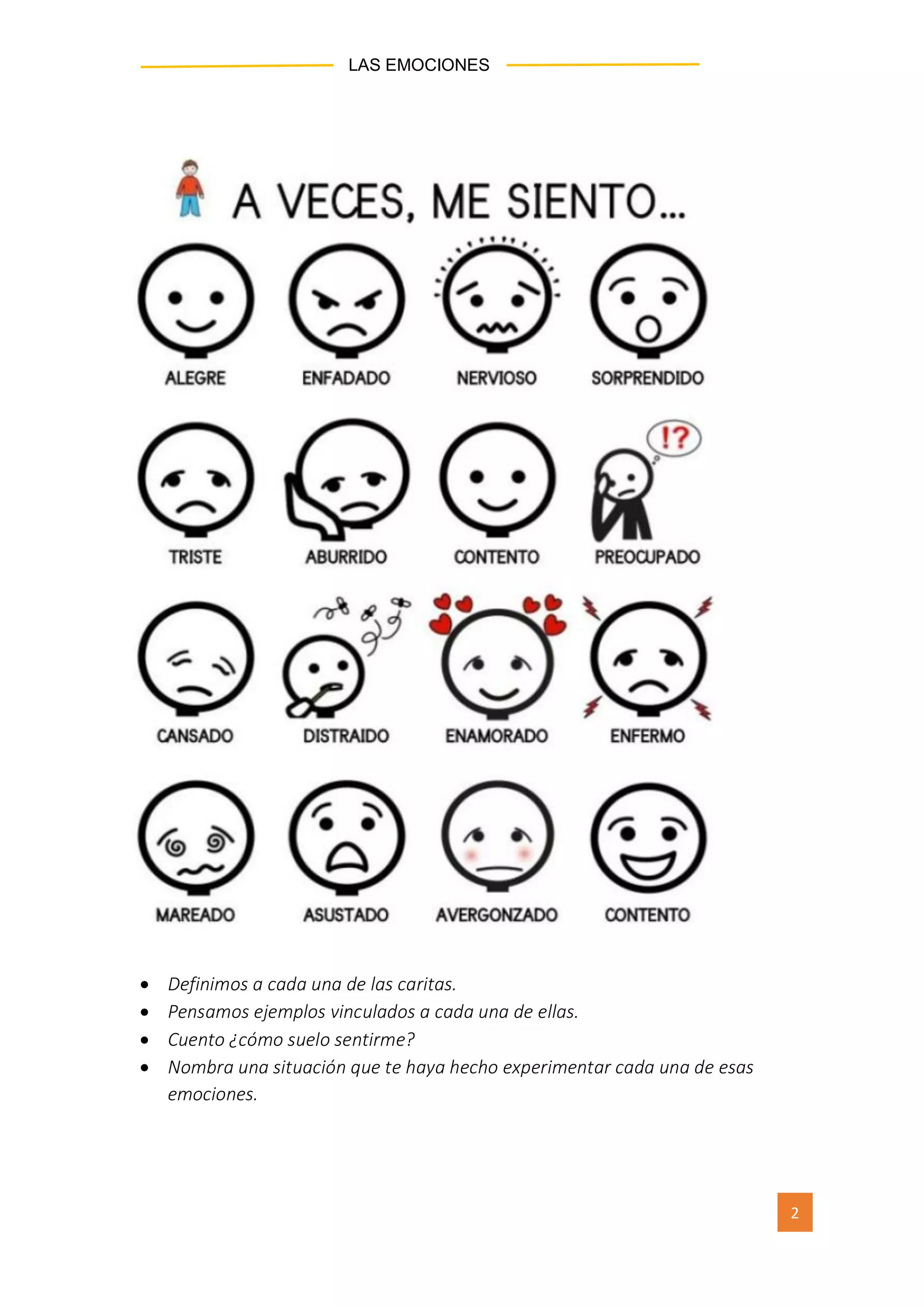 Hojas De Trabajo Anónimas Sobre Emociones Fichas Para Trabajar Las