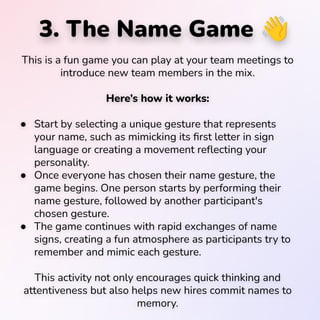 6 Five-Minute Team Building Activities for Instant Bonding | PDF