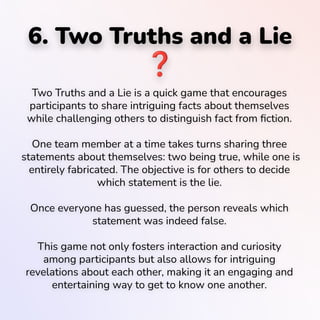 6 Five-Minute Team Building Activities for Instant Bonding | PDF