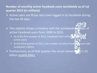 Facebook statistics | PPT