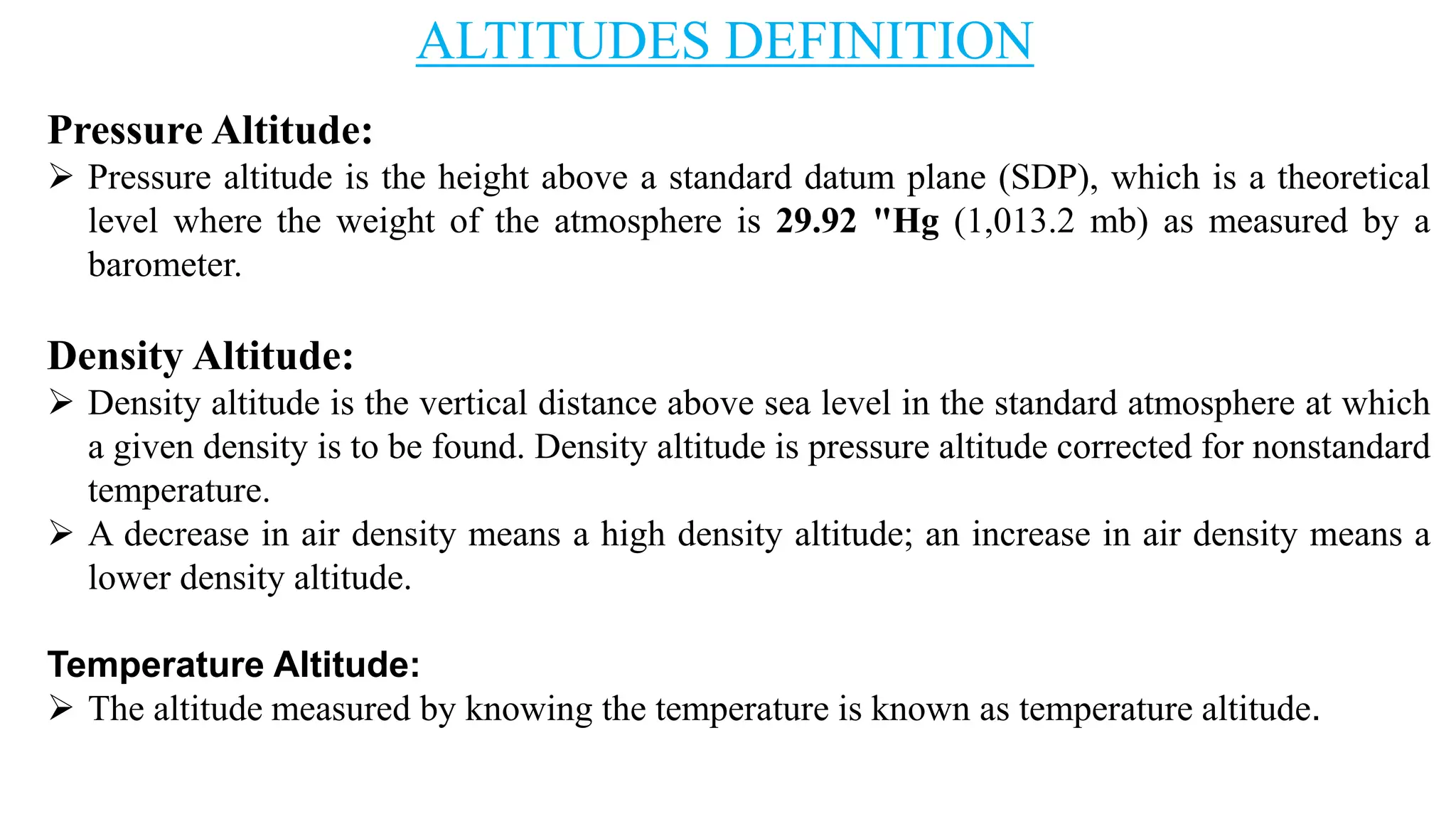 Pressure Altitude | Flight Mechanics | GATE Aerospace | PPTX