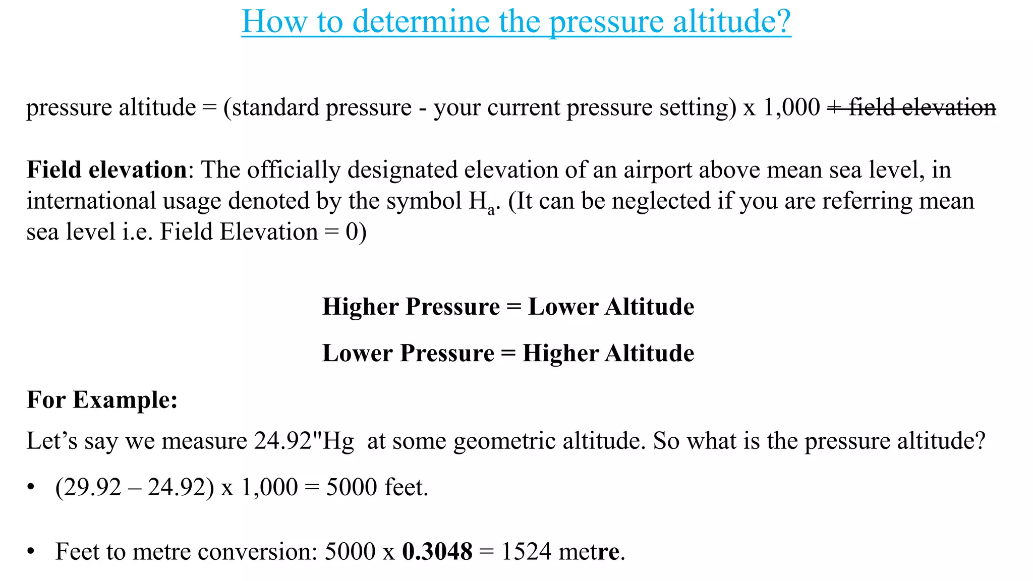 Pressure Altitude | Flight Mechanics | GATE Aerospace | PPTX