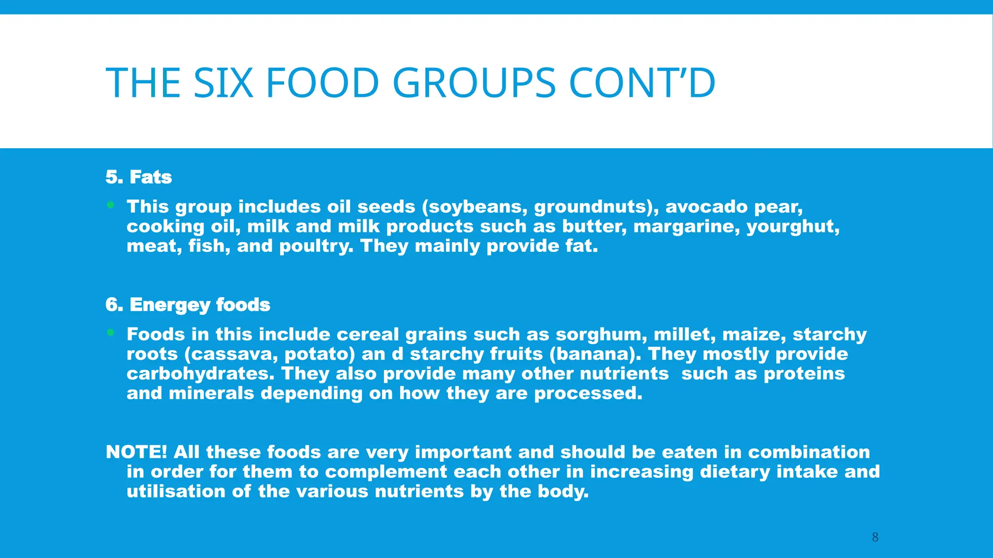 6 FOOD GROUPS & FUNCTIONS IN THE BODY.pptx