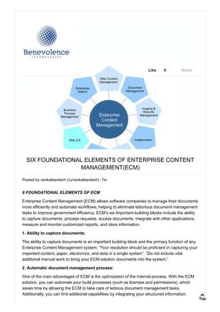 6 foundational elements of ecm | PDF