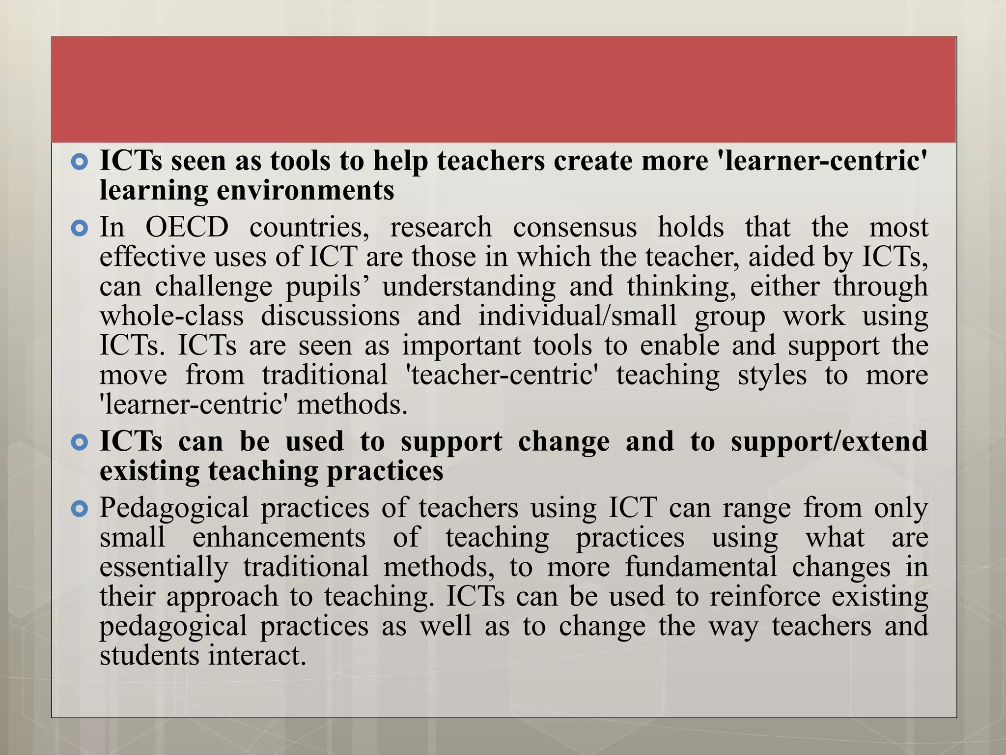 ICT and teachers | PPTX