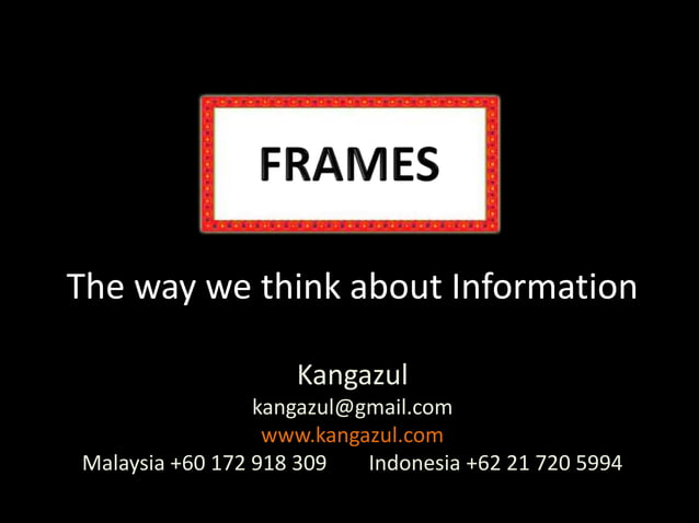 6 Frames for Thinking About Information | PPSX