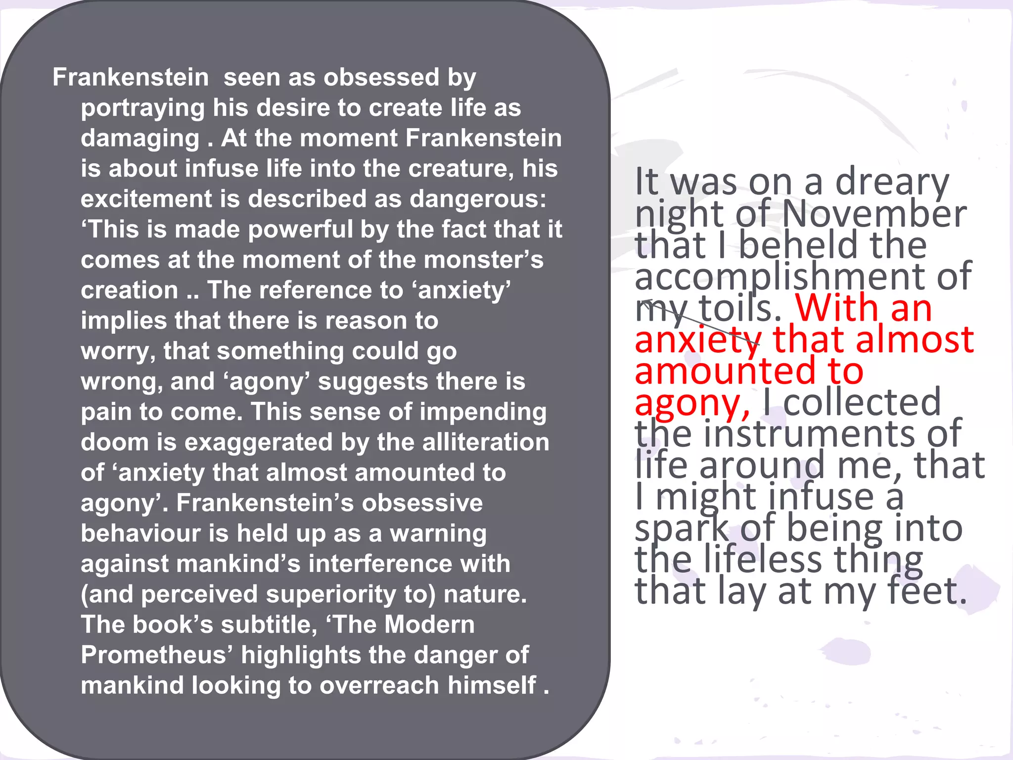 Frankenstein find Quotes | PPTX