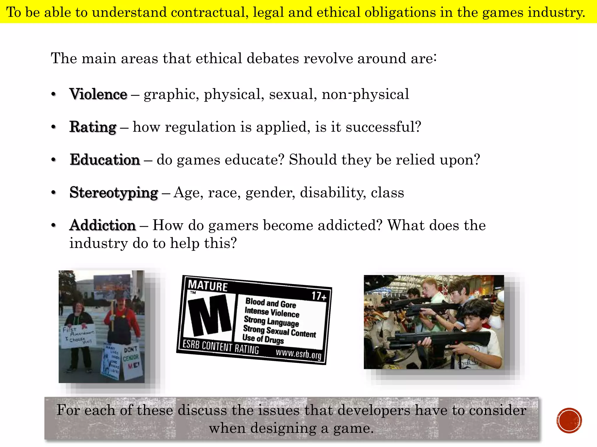 Ethical issues in the Games industry | PPTX