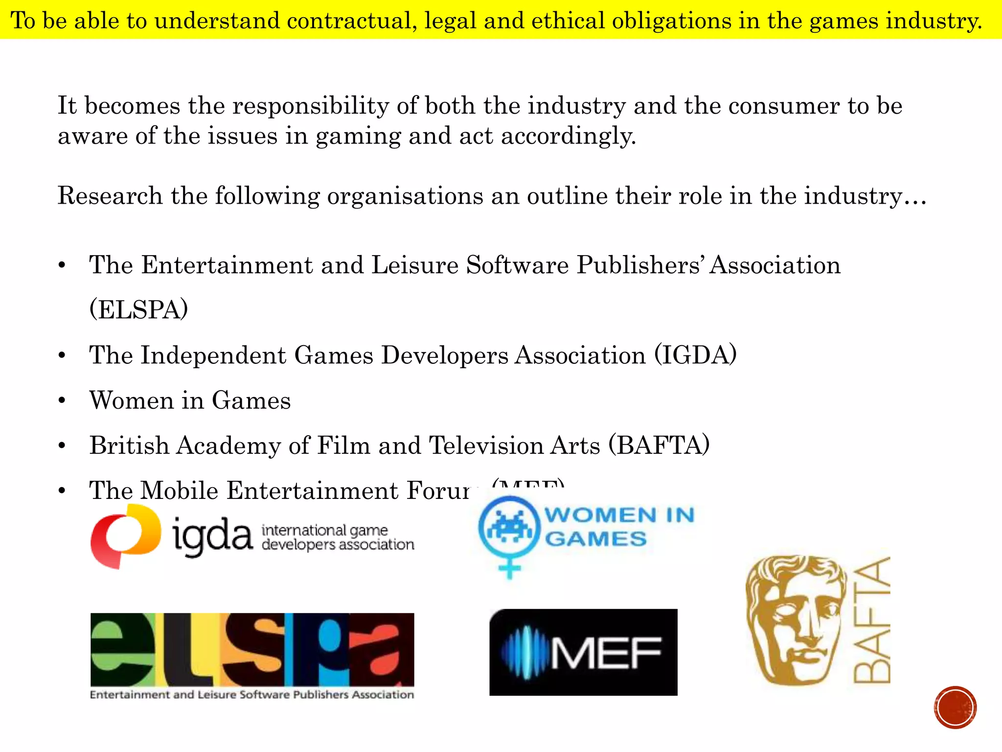 Ethical issues in the Games industry | PPTX