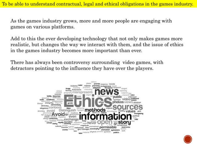 Ethical issues in the Games industry | PPTX