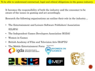 Ethical issues in the Games industry | PPTX