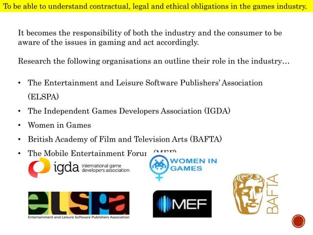 Ethical issues in the Games industry | PPTX