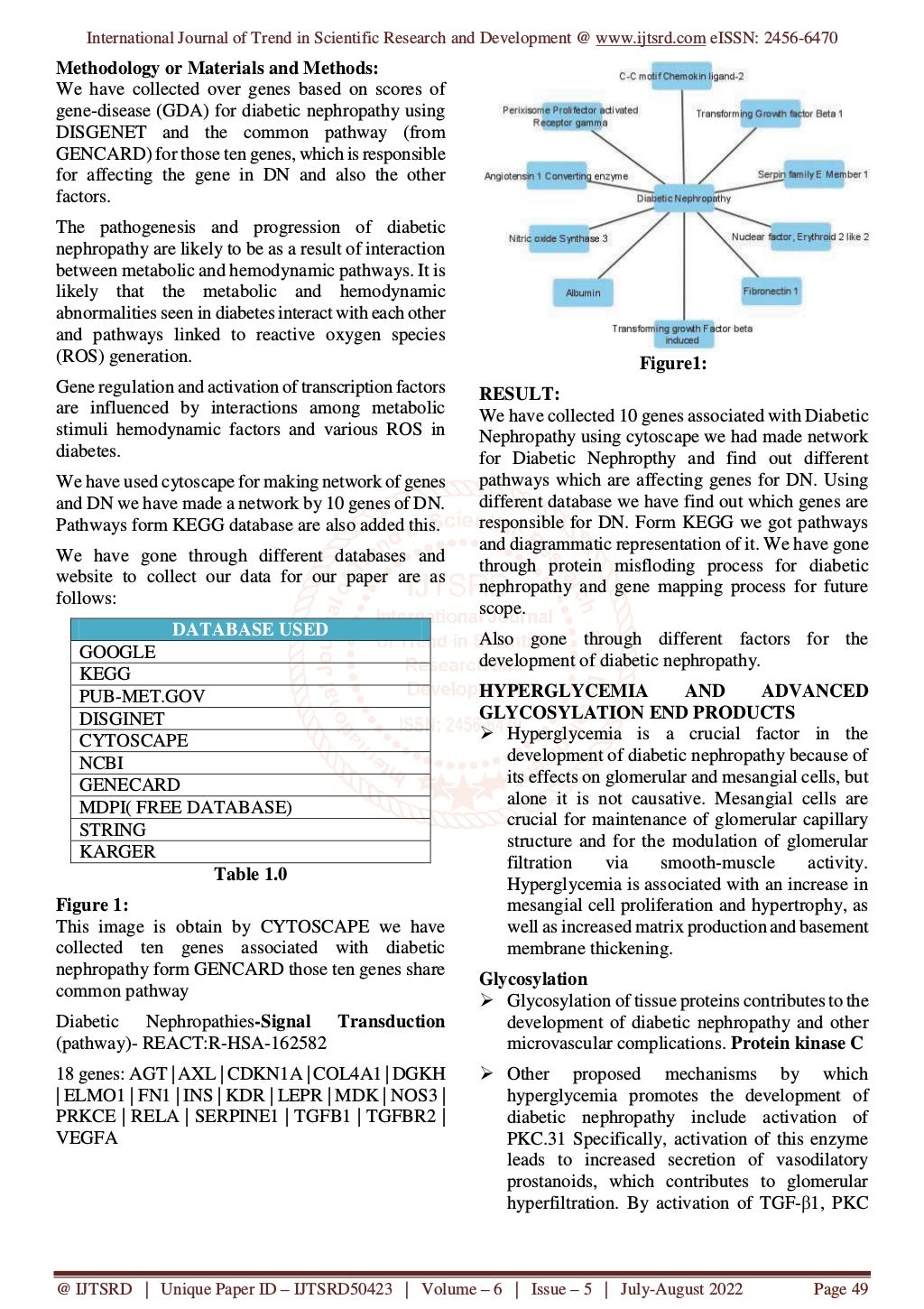 Gene Expression and Pathway Detection for Diabetic Nephropathy using Computational Intelligence ...