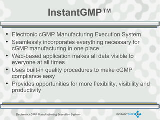 InstantGMP Compliance Series - Improving Batch Production Records | PPT