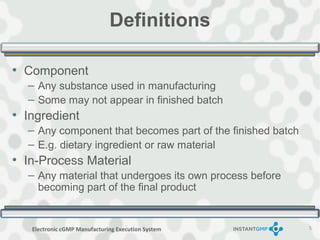 InstantGMP Compliance Series - Improving Batch Production Records | PPT