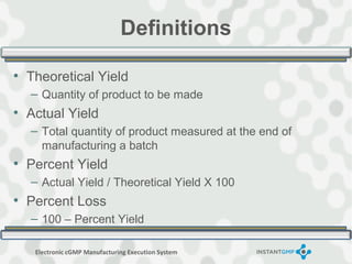 InstantGMP Compliance Series - Improving Batch Production Records | PPT