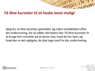 Gode råd til undervisningsteknik | PPT