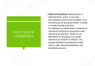 Coenzyme A | PPTX