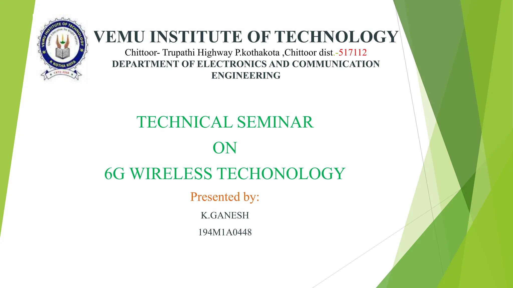 6G wireless Technology.pptx | Computer Networking | Computing