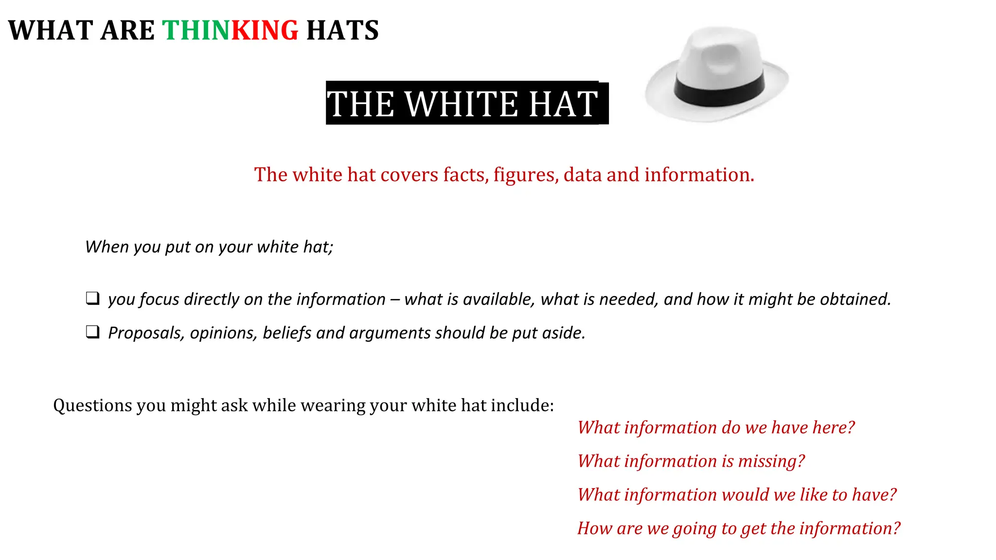 6 Thinking Hats /Concepts with Examples.pptx