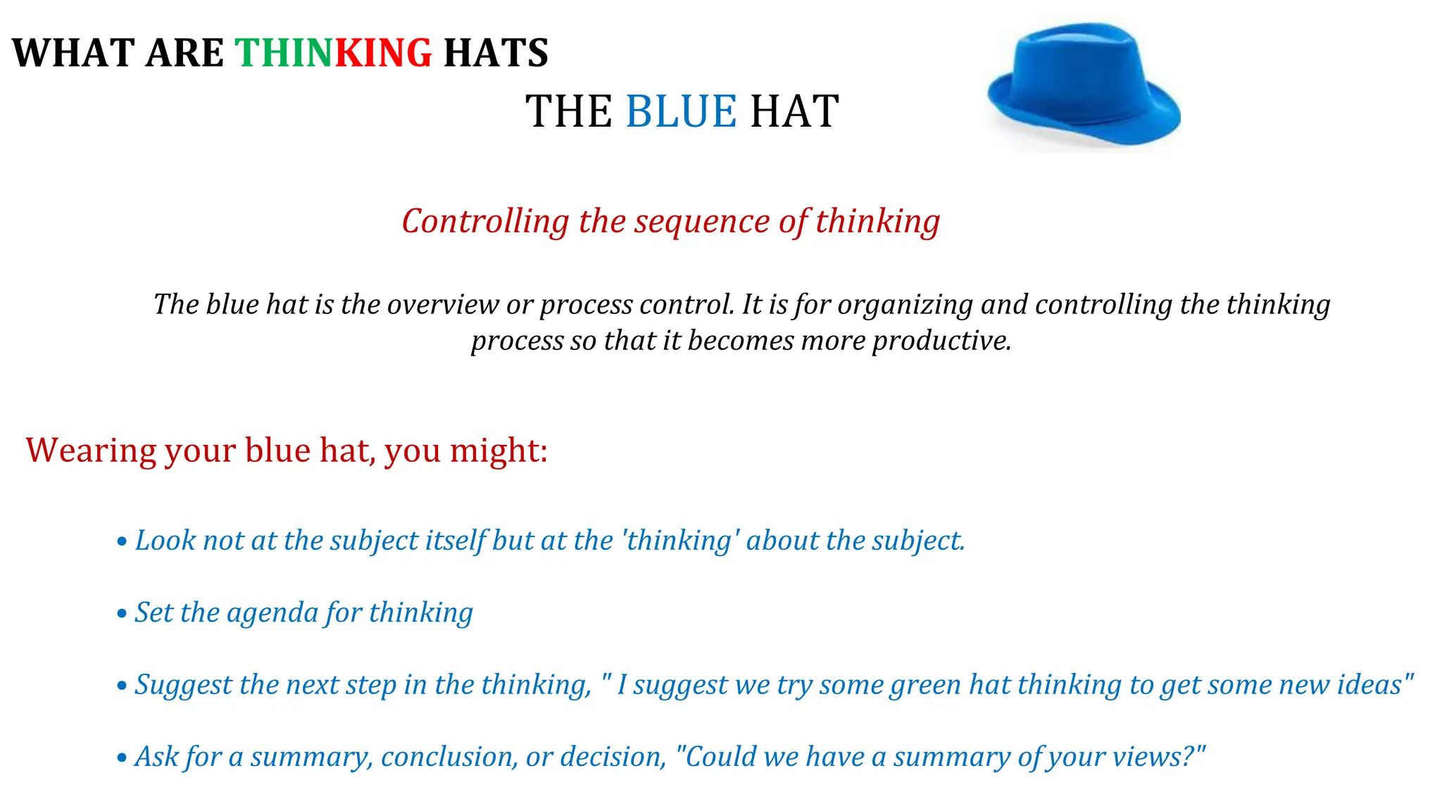 6 Thinking Hats /Concepts with Examples.pptx