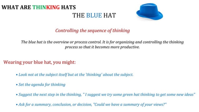 6 Thinking Hats /Concepts with Examples.pptx