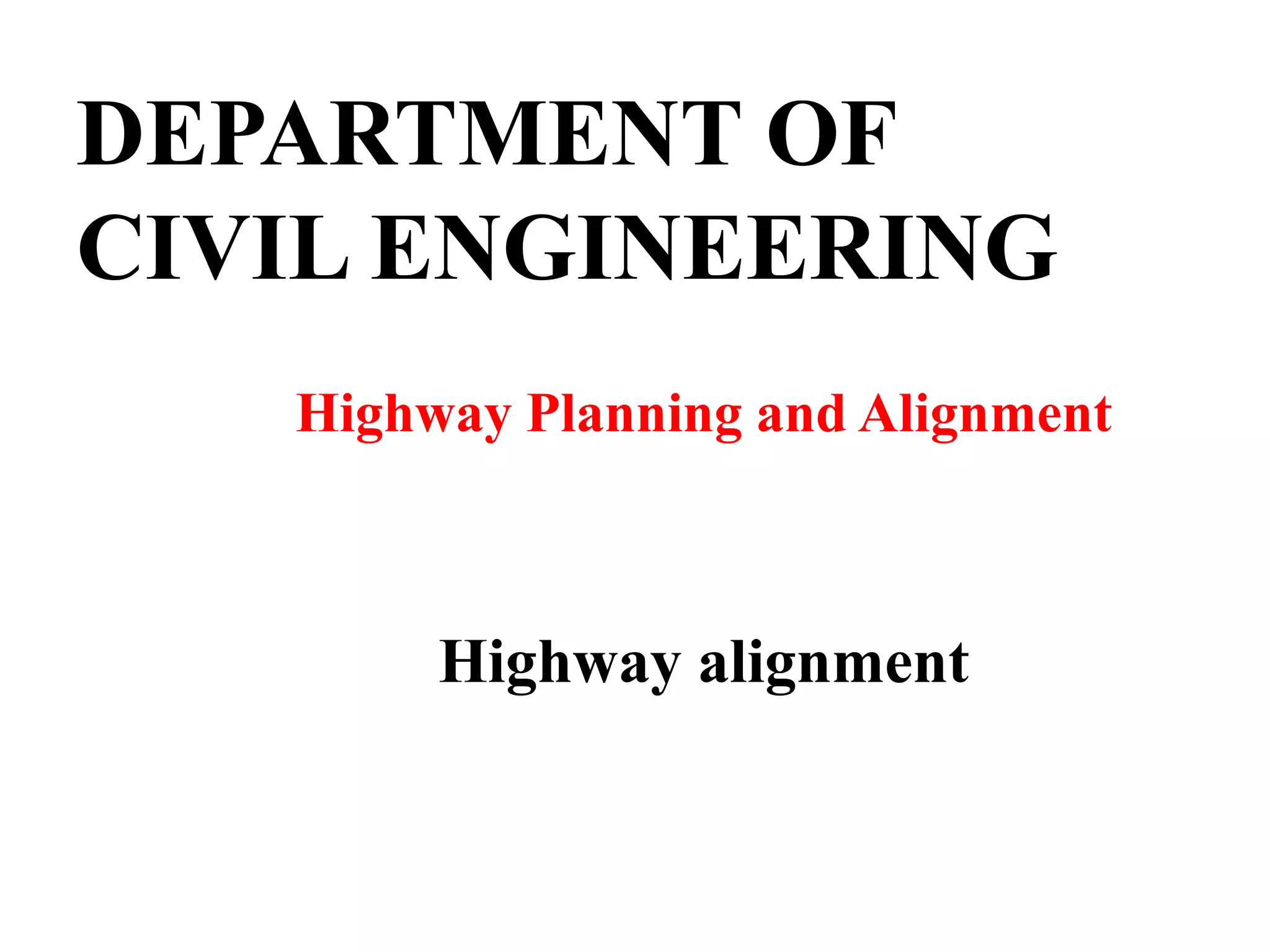 Highway Alignment | PPTX