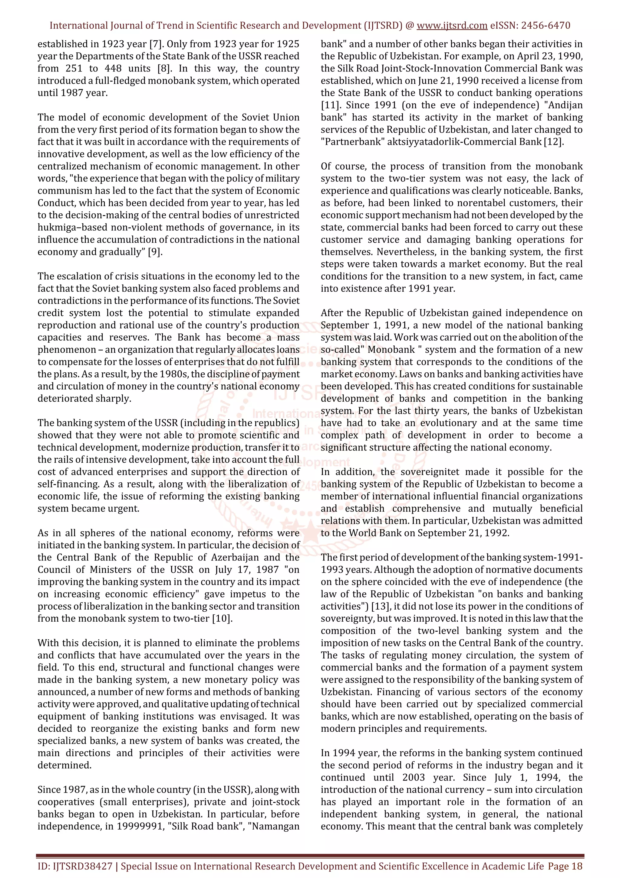 Historical Stages of Formation and Development of Modern Banking System ...