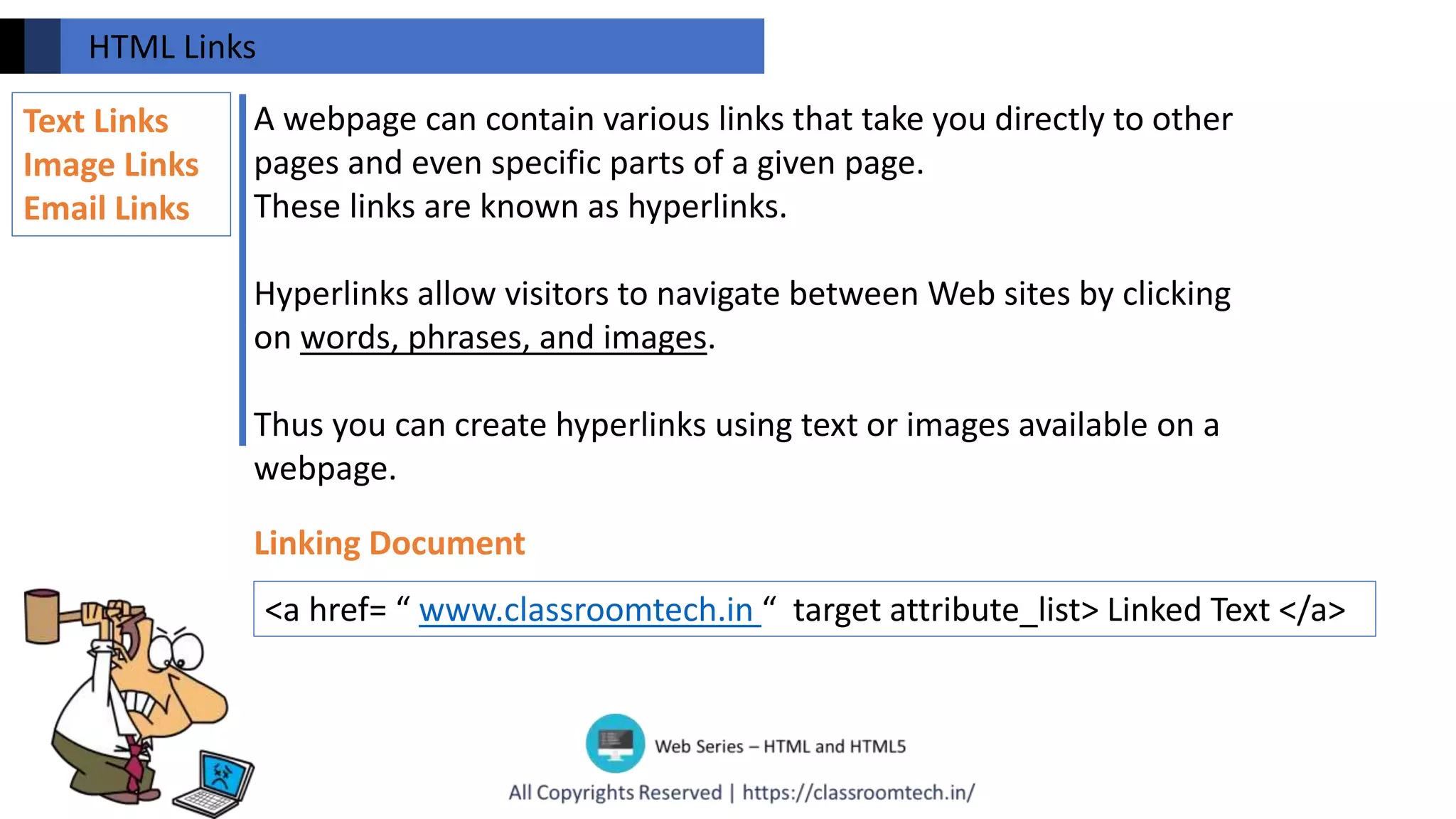 6 html links | PPTX | Web Design and HTML | Internet