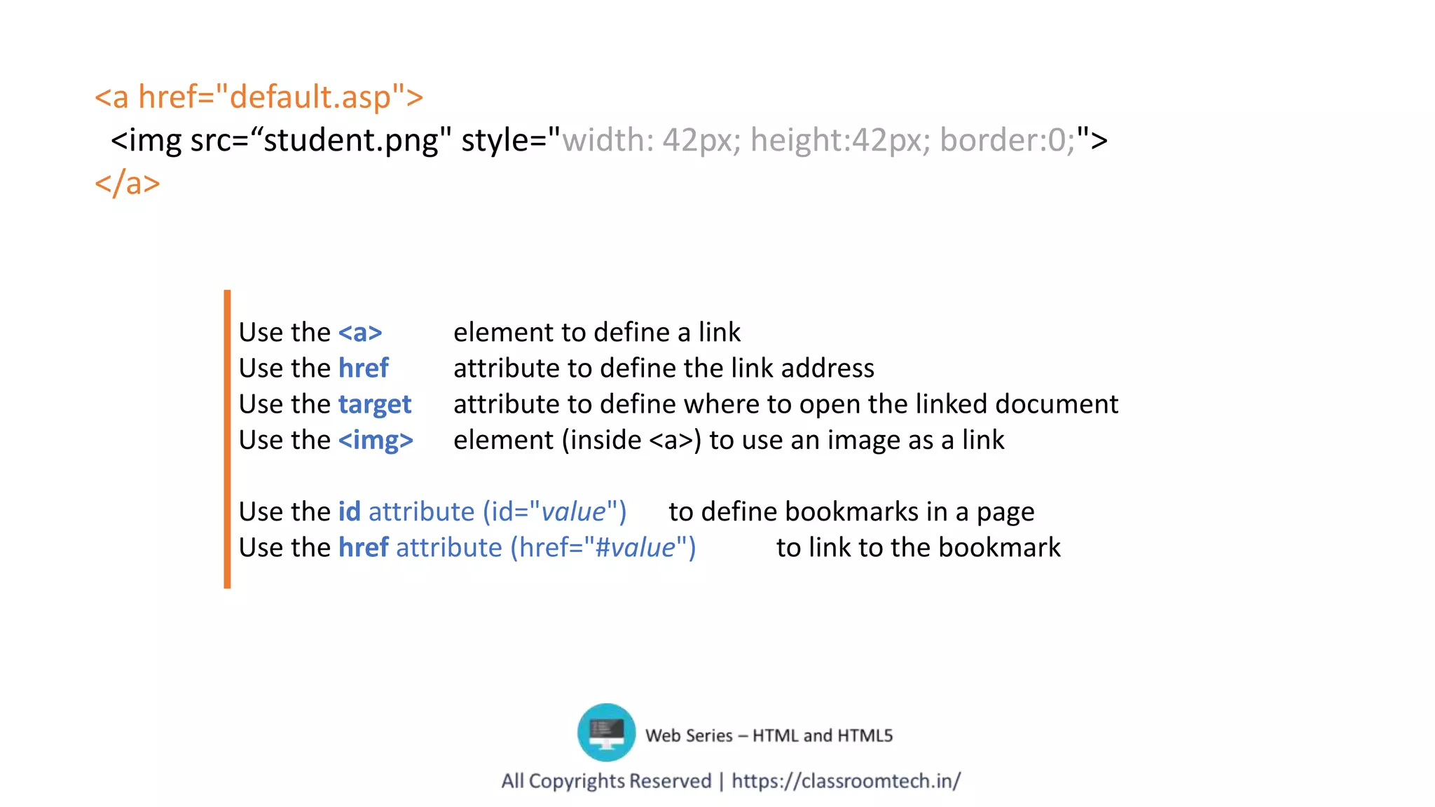 6 html links | PPTX | Web Design and HTML | Internet