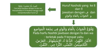 6 Huruf Nashob dengan cara menyembunyikan harfu an atau menampakkannya ...