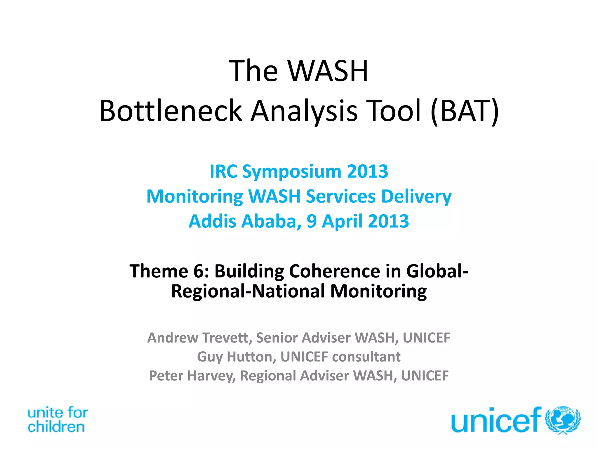 The WASH Bottleneck Analysis Tool (BAT) | PPTX
