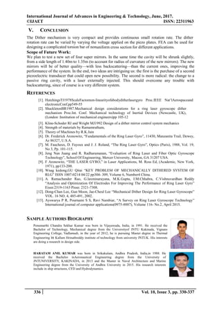 ANALYSIS OF RING JET LASER GYRO RESONANT DITHERING MECHANISM | PDF