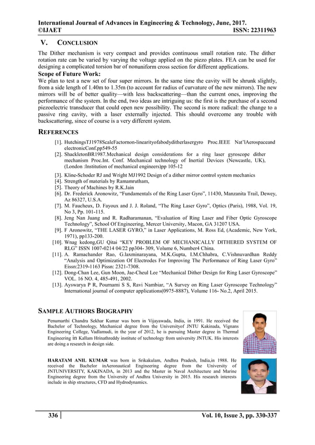 ANALYSIS OF RING JET LASER GYRO RESONANT DITHERING MECHANISM | PDF