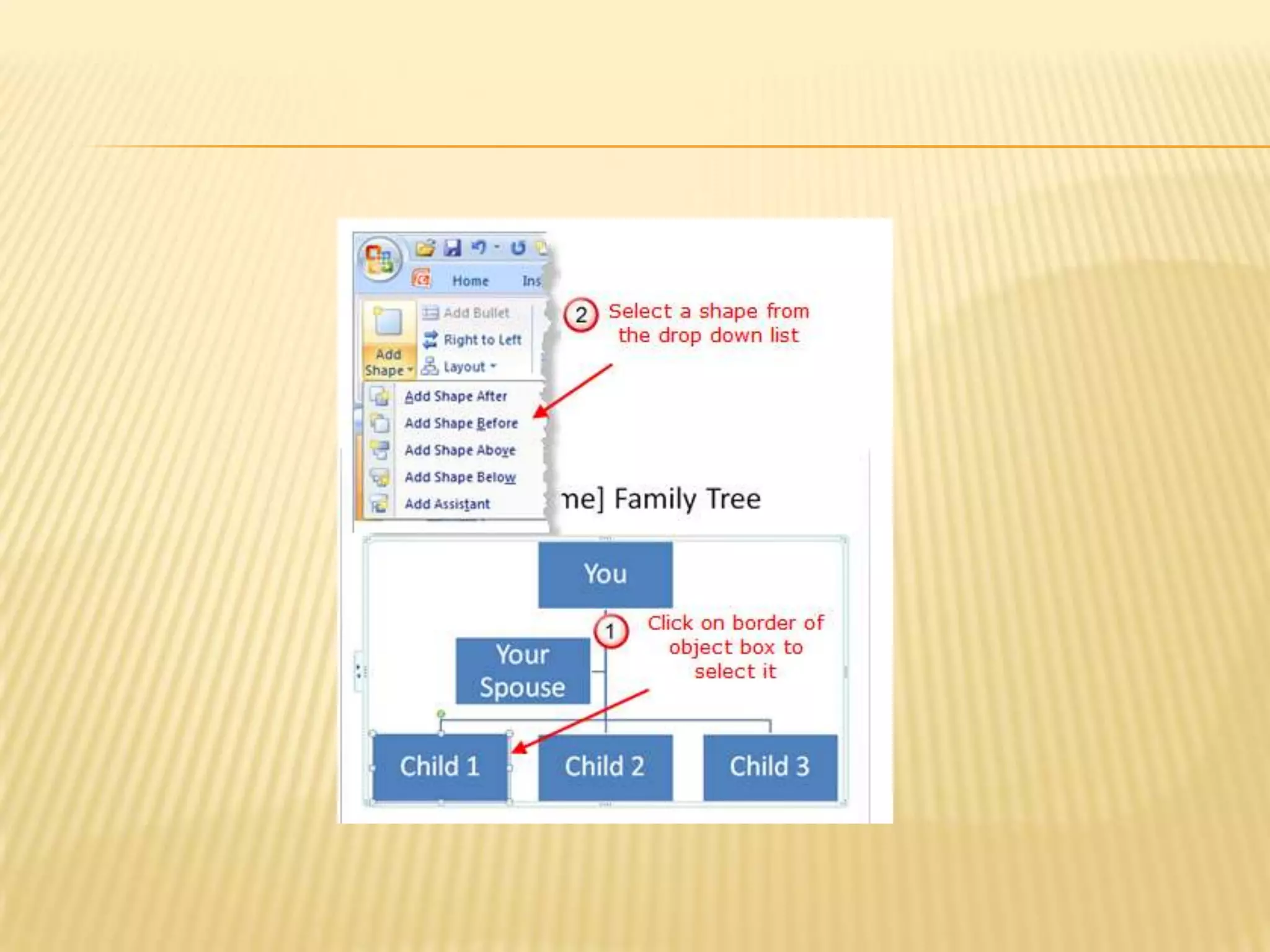 6 ict tutorial create a family tree chart in power point 2007 | PPT