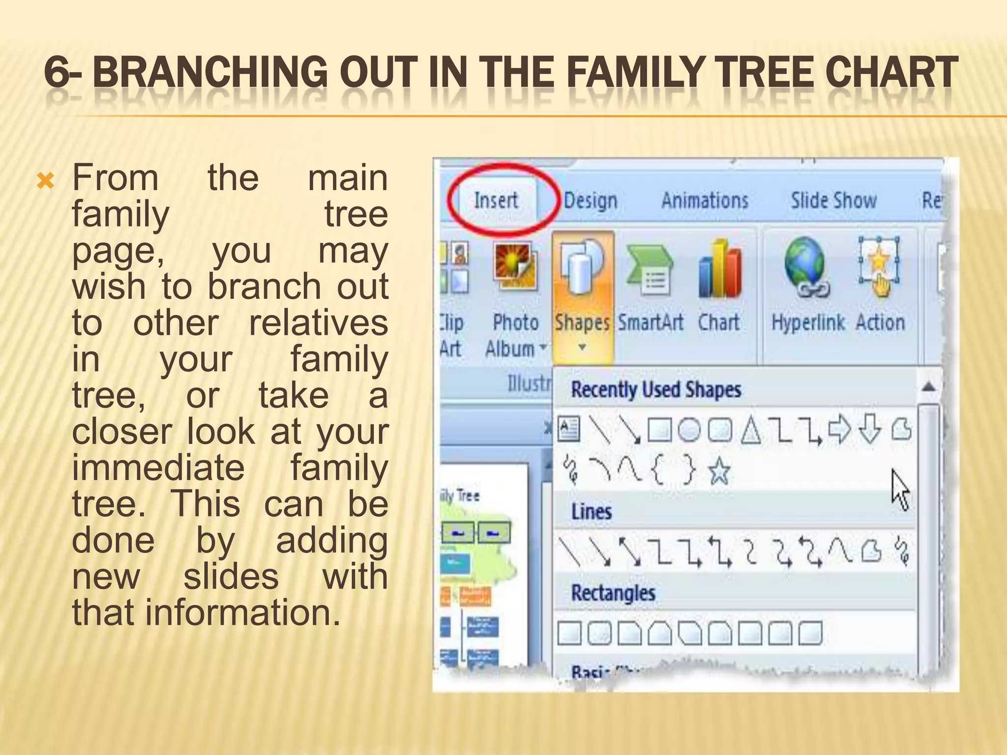 6 ict tutorial create a family tree chart in power point 2007 | PPT