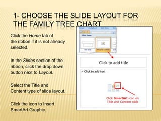 6 ict tutorial create a family tree chart in power point 2007 | PPTX