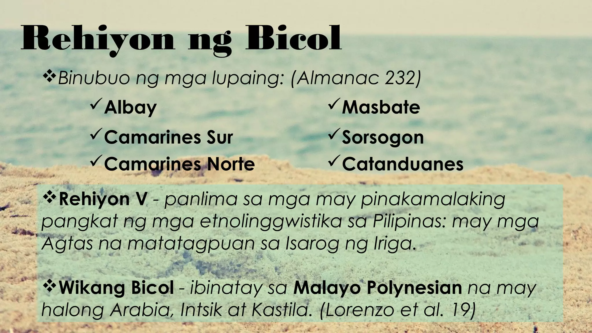 Fil30 rehiyon5 - Bicol Region | PPT