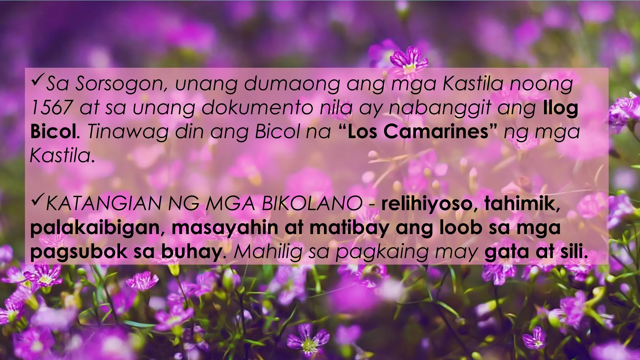 Fil30 rehiyon5 - Bicol Region | PPT