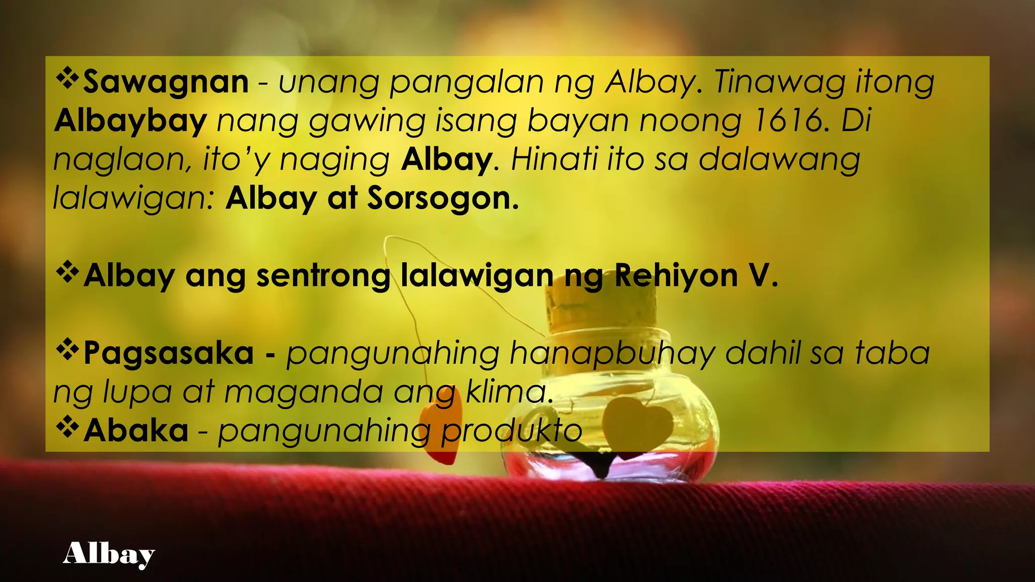 Fil30 rehiyon5 - Bicol Region | PPT