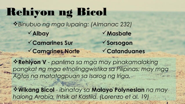 Fil30 rehiyon5 - Bicol Region | PPT