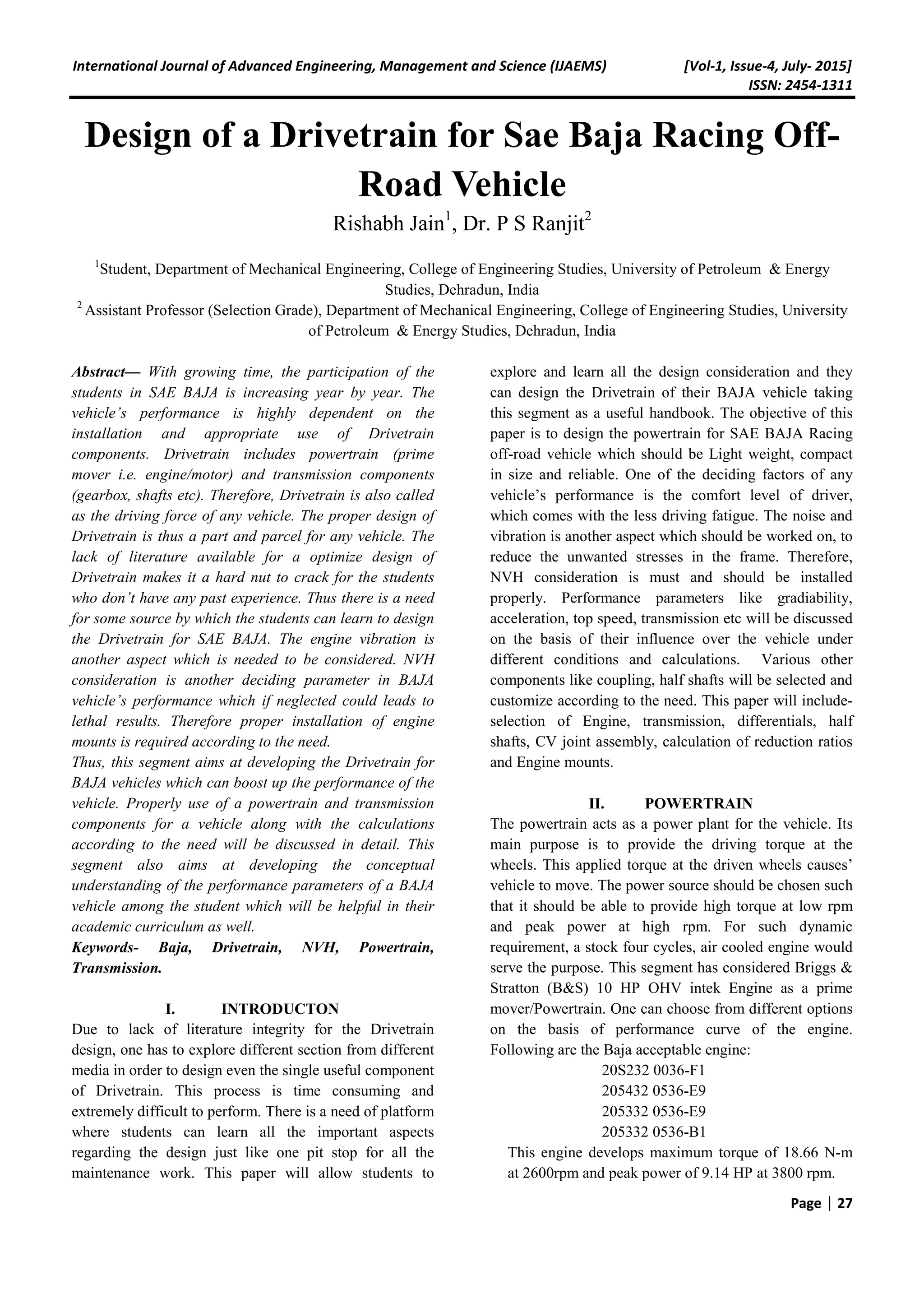 6 ijaems jul-2015-11-design of a drivetrain for sae baja racing off ...