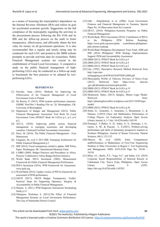 Effectiveness of the Public Financial Management Assessment Tool or ...