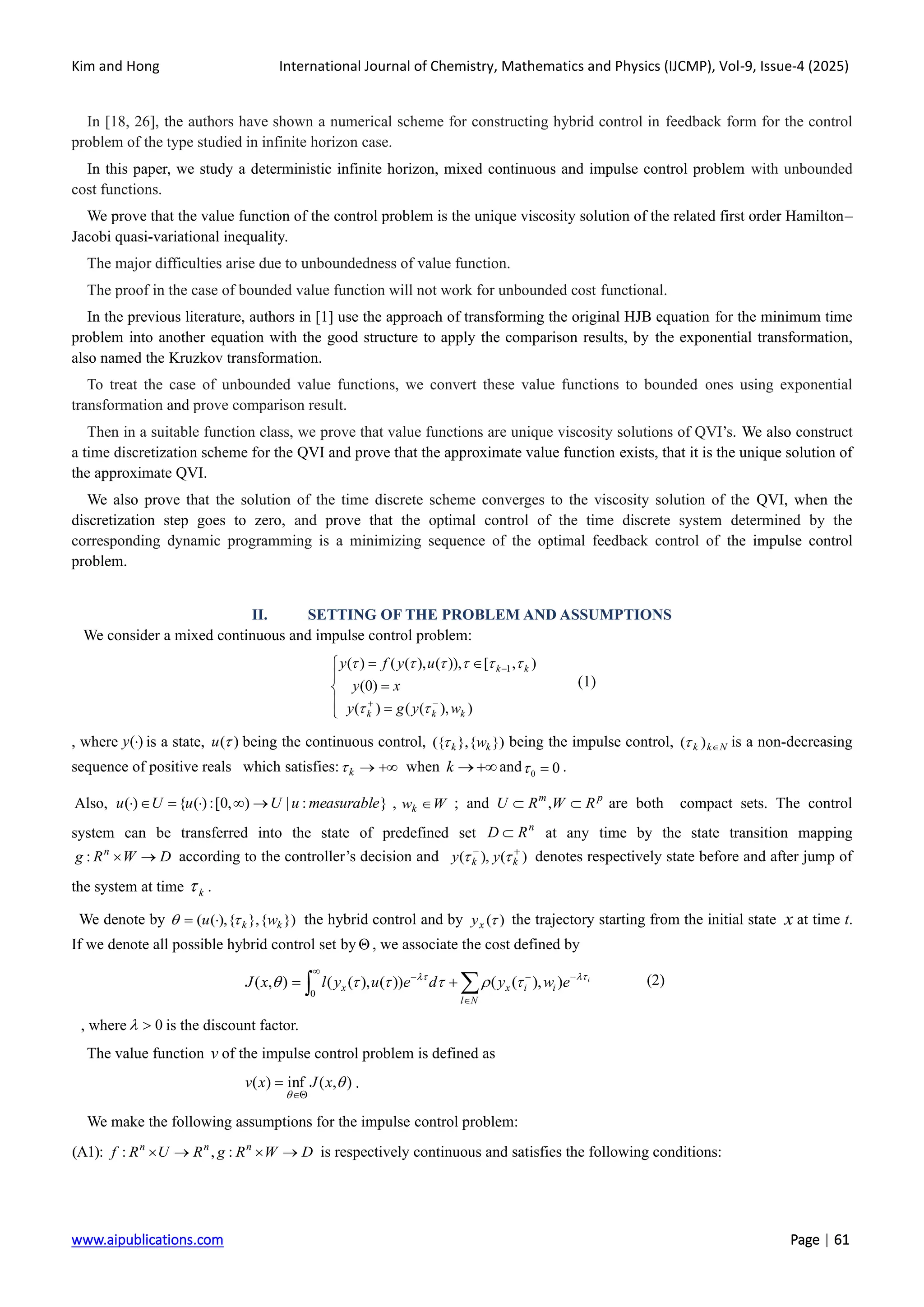 Approximation schemes for Impulse Control Systems with Unbounded Cost ...