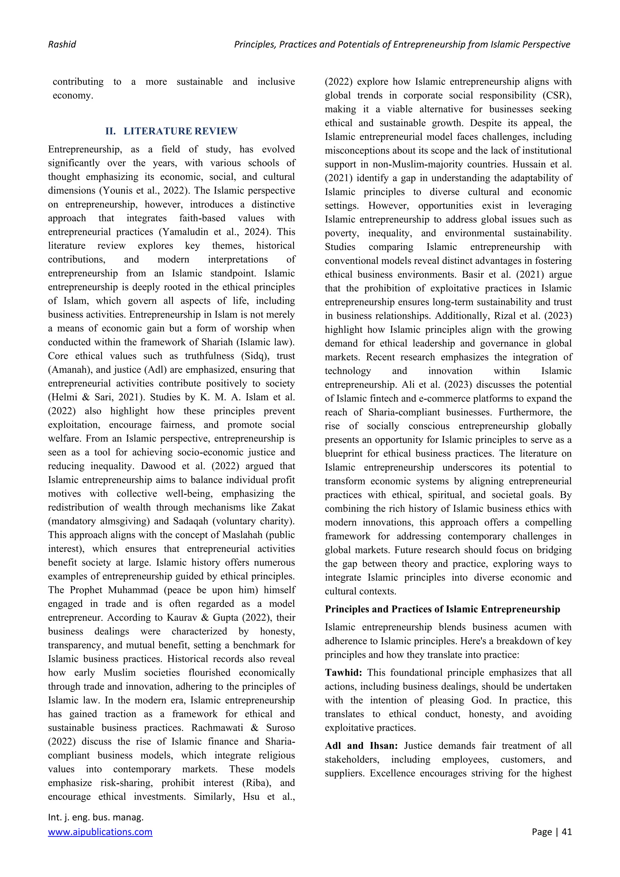 Principles, Practices and Potentials of Entrepreneurship from Islamic ...