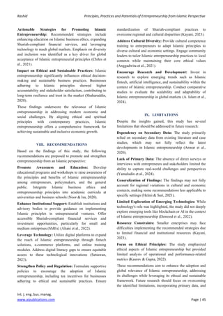 Principles, Practices and Potentials of Entrepreneurship from Islamic Perspective | PDF