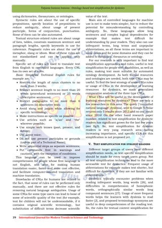 Ontology-Based Text Simplification for Dyslexics | PDF